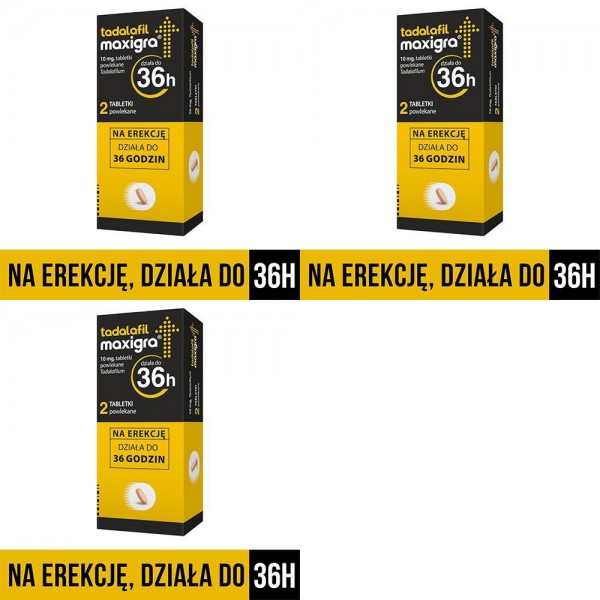 3x TADALAFIL MAXIGRA 10 mg 2 tabletki powlekane cena, opinie, wskazania