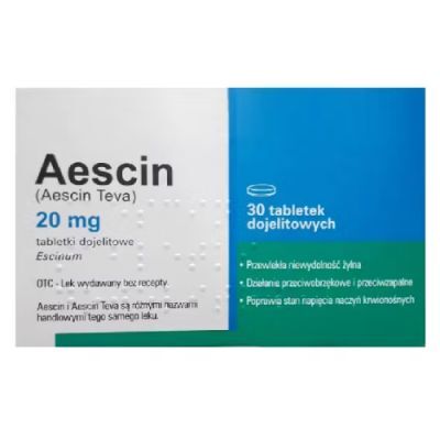 AESCIN 20 mg, 30 tabletek (INPHARM) cena, opinie, wskazania ...