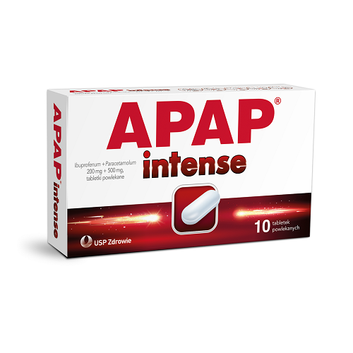 APAP INTENSE 200 mg + 500 mg 10 tabletek - cena i opinie - AptekaZawiszy.pl