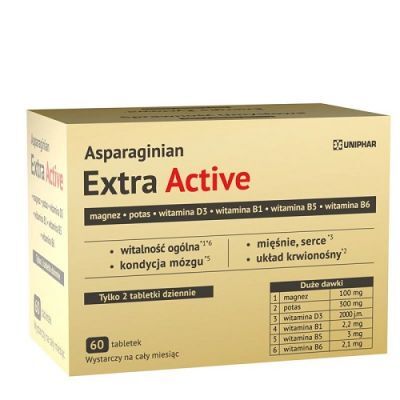 ASPARAGINIAN EXTRA ACTIVE 60 tabletek cena, opinie, wskazania ...