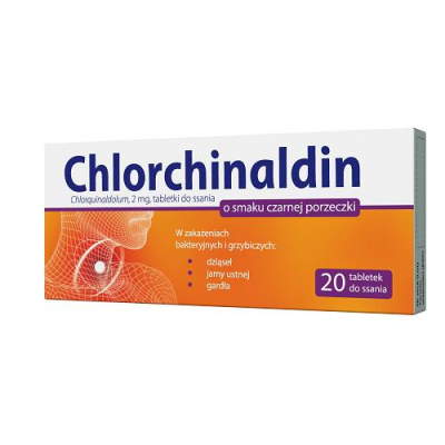 CHLORCHINALDIN o smaku porzeczkowym 20 tabletek - cena i opinie ...