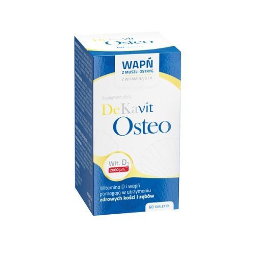 DEKAVIT OSTEO Wapń z muszli ostryg z witaminami D i K 60 tabletek cena ...
