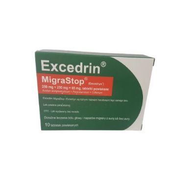 EXCEDRIN MIGRASTOP 10 tabletek DELFARMA cena, opinie, wskazania ...